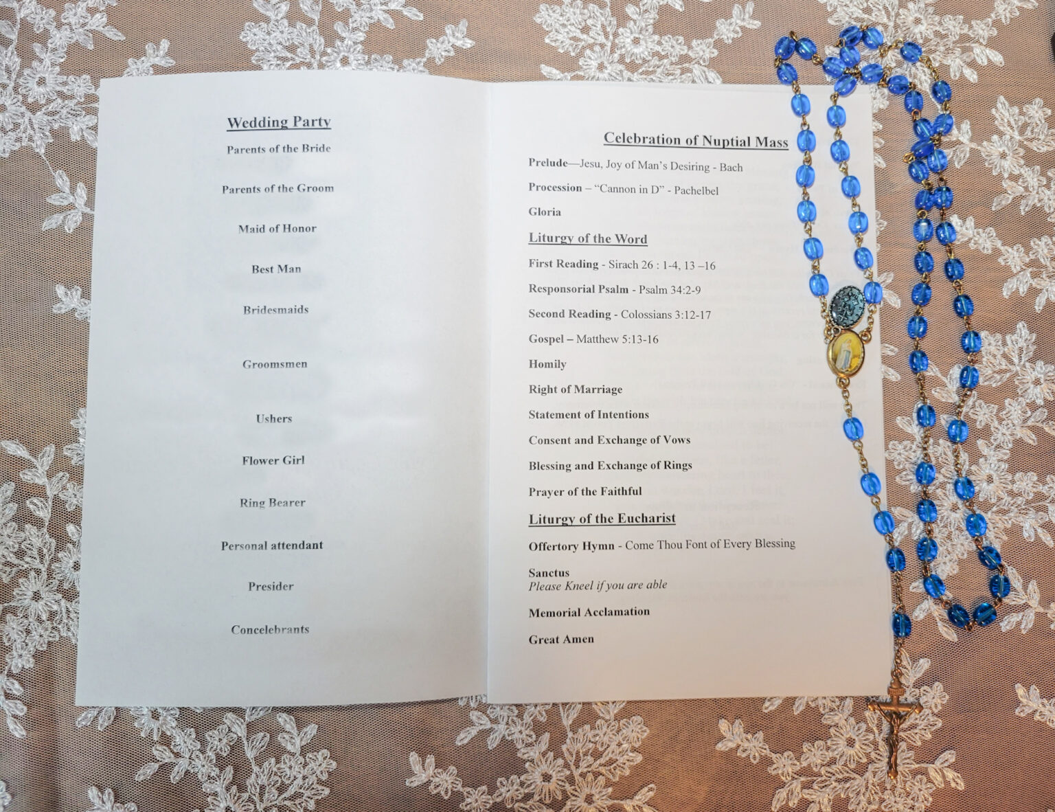 How to Create A Catholic Wedding Program